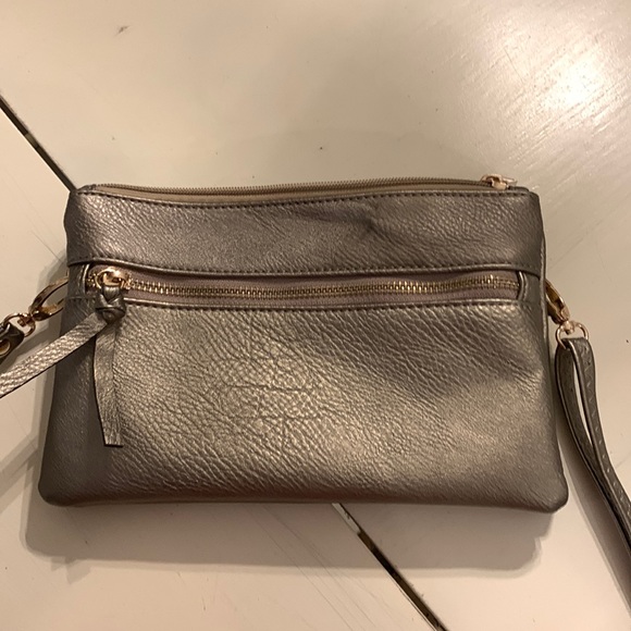 Bags | Clutch Faux Leather Aged Gold Color | Poshmark
